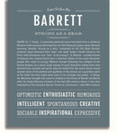 Barrett Personalized Name Meaning Art Prints – Name Stories
