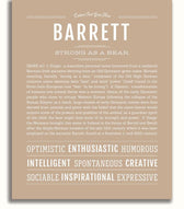 Barrett | Name Art Print – Name Stories