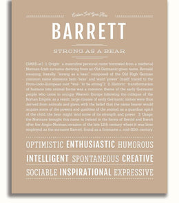 Barrett | Name Art Print – Name Stories