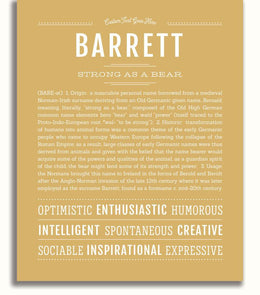 Barrett | Name Art Print – Name Stories
