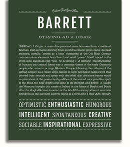 Barrett | Name Art Print – Name Stories