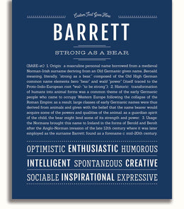 Barrett | Name Art Print – Name Stories