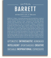 Barrett | Name Art Print – Name Stories