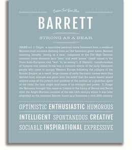 Barrett | Name Art Print – Name Stories