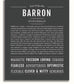 Barron Personalized Name Meaning Art Prints – Name Stories