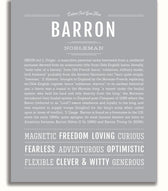 Barron Personalized Name Meaning Art Prints – Name Stories