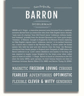 Barron Personalized Name Meaning Art Prints – Name Stories