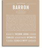 Barron Personalized Name Meaning Art Prints – Name Stories