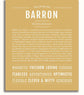 Barron Personalized Name Meaning Art Prints – Name Stories