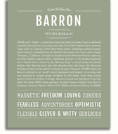 Barron Personalized Name Meaning Art Prints – Name Stories