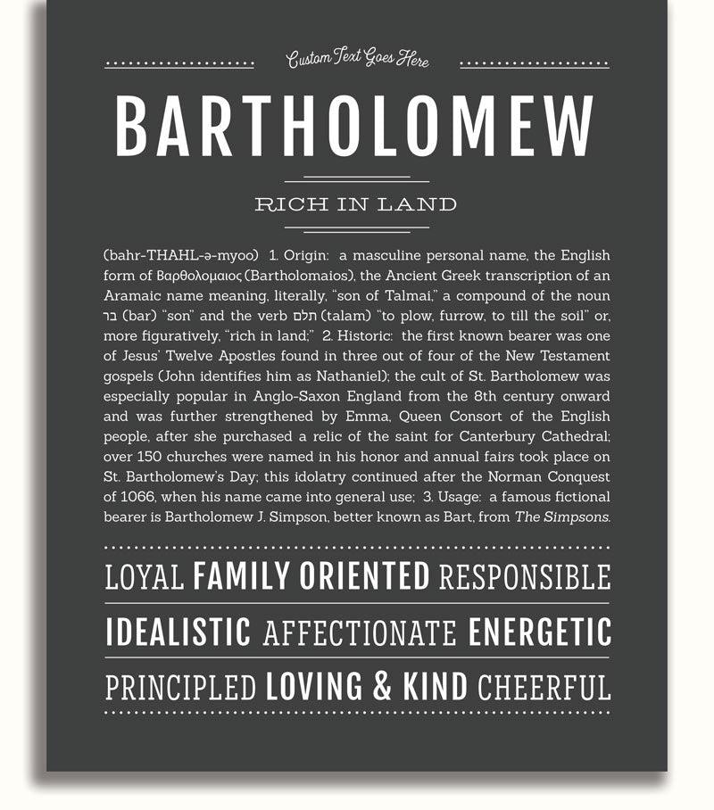 Bartholomew | Name Art Print – Name Stories
