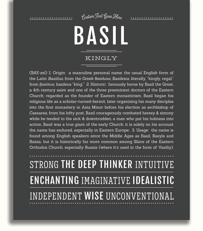 Basil | Name Art Print – Name Stories