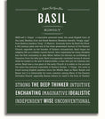 Basil Personalized Name Meaning Art Prints – Name Stories