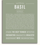 Basil Personalized Name Meaning Art Prints – Name Stories