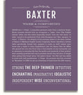 Baxter Personalized Name Meaning Art Prints – Name Stories