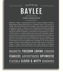 Baylee | Name Art Print – Name Stories