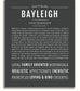 Bayleigh Personalized Name Meaning Art Prints – Name Stories