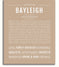 Bayleigh Personalized Name Meaning Art Prints – Name Stories