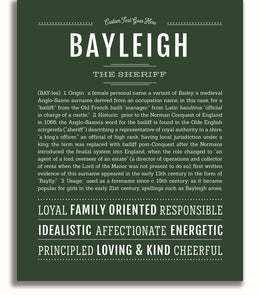 Bayleigh | Name Art Print – Name Stories