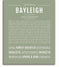 Bayleigh | Name Art Print – Name Stories
