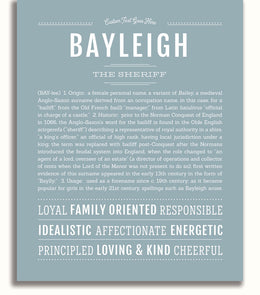 Bayleigh | Name Art Print – Name Stories