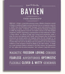 Baylen | Name Art Print – Name Stories