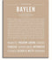 Baylen Personalized Name Meaning Art Prints – Name Stories