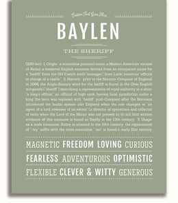 Baylen | Name Art Print – Name Stories