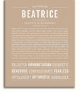 Name Stories® | Personalized Name Meaning Art Prints – Beatrice