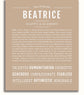 Beatrice Personalized Name Meaning Art Prints – Name Stories