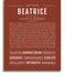 Beatrice Personalized Name Meaning Art Prints – Name Stories