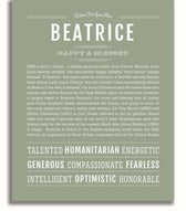 Beatrice Personalized Name Meaning Art Prints – Name Stories