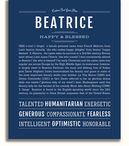 Beatrice | Name Art Print – Name Stories