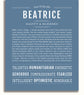Beatrice Personalized Name Meaning Art Prints – Name Stories