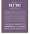 Beatrix Personalized Name Meaning Art Prints – Name Stories