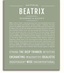 Beatrix | Name Art Print – Name Stories