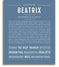 Beatrix Personalized Name Meaning Art Prints – Name Stories