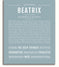 Beatrix | Name Art Print – Name Stories