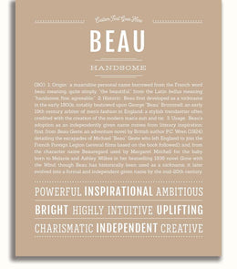 Beau | Name Art Print – Name Stories