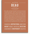 Beau Personalized Name Meaning Art Prints – Name Stories