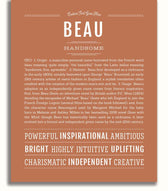 Beau | Name Art Print – Name Stories