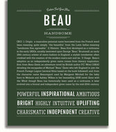 Beau | Name Art Print – Name Stories