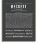 Beckett Personalized Name Meaning Art Prints – Name Stories