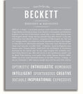 Beckett | Name Art Print – Name Stories