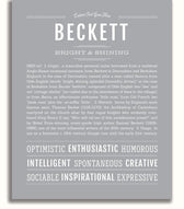 Beckett | Name Art Print – Name Stories