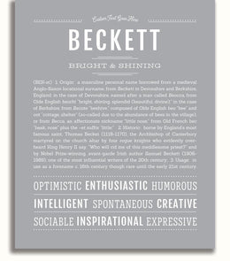 Beckett | Name Art Print – Name Stories