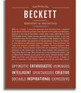 Beckett Personalized Name Meaning Art Prints – Name Stories