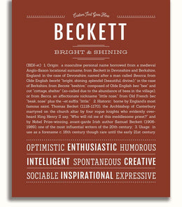 Beckett | Name Art Print – Name Stories
