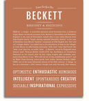 Beckett | Name Art Print – Name Stories