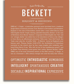 Beckett | Name Art Print – Name Stories